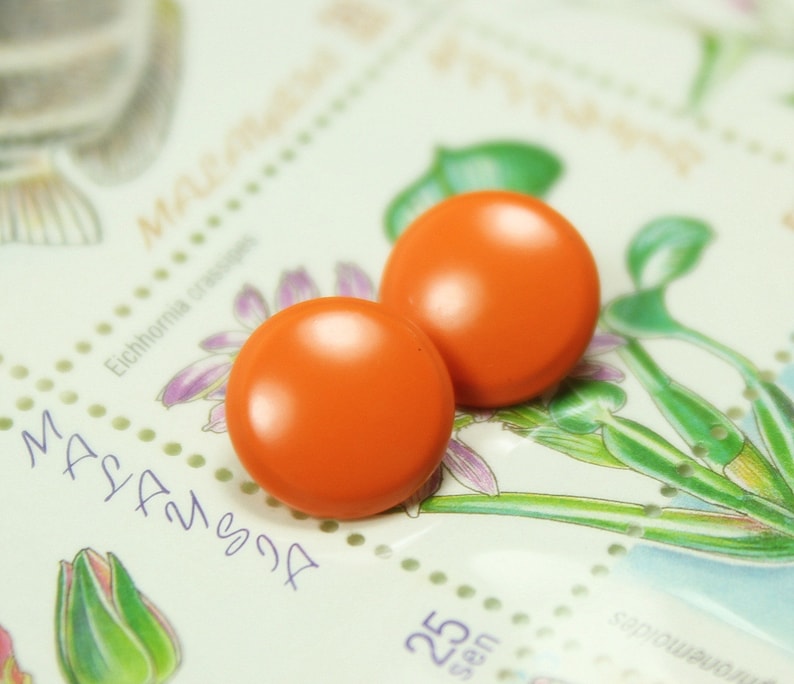 Metal Buttons Fresh Orange Small Round Shank Metal Buttons. | Etsy