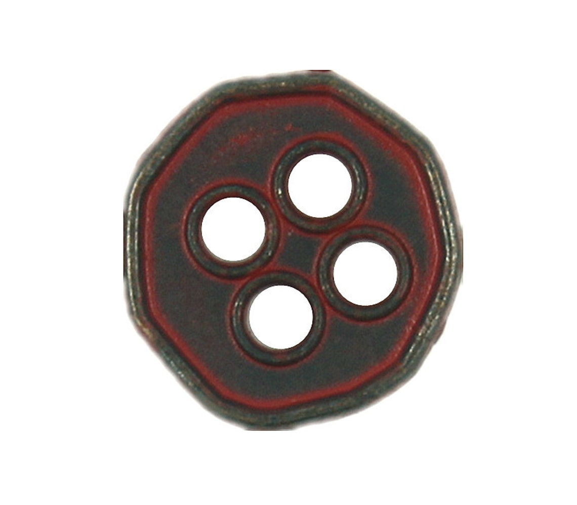 Metal Buttons Heptagon Dark Red Metal Buttons 4 Holes - Etsy