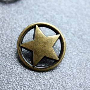 Metal Buttons - Ring Star Metal Buttons , Antique Brass Color ...