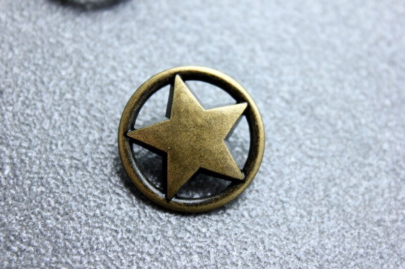 Metal Buttons Ring Star Metal Buttons Antique Brass Color - Etsy