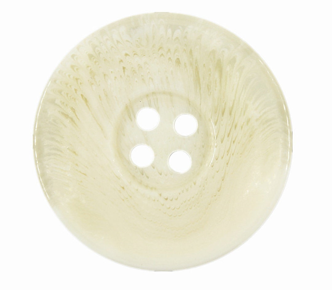 Resin Buttons - Beige Feather Pattern Resin Buttons. 1.35 Inch, 10 Pcs ...
