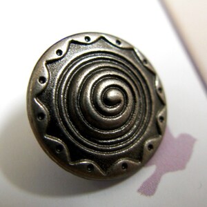 Metal Buttons - Spiral Metal Buttons , Gray Silver Color , Shank , 0.91 ...