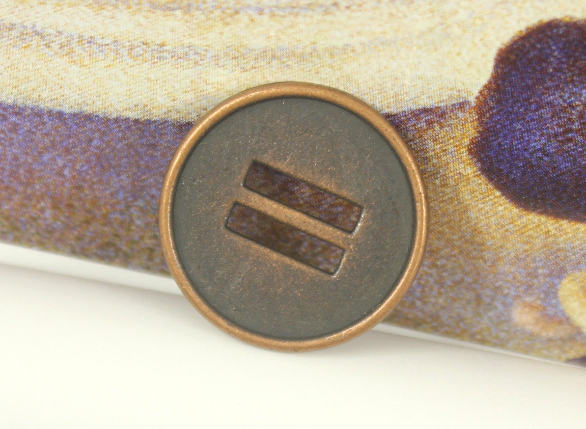Metal Buttons - Rectangular Holes Metal Buttons , Copper Color , 0.87 ...