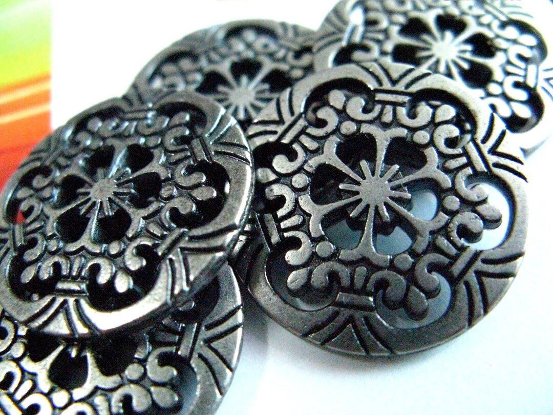 Metal Buttons - Roman Columns Metal Buttons , Gray Silver Color ...