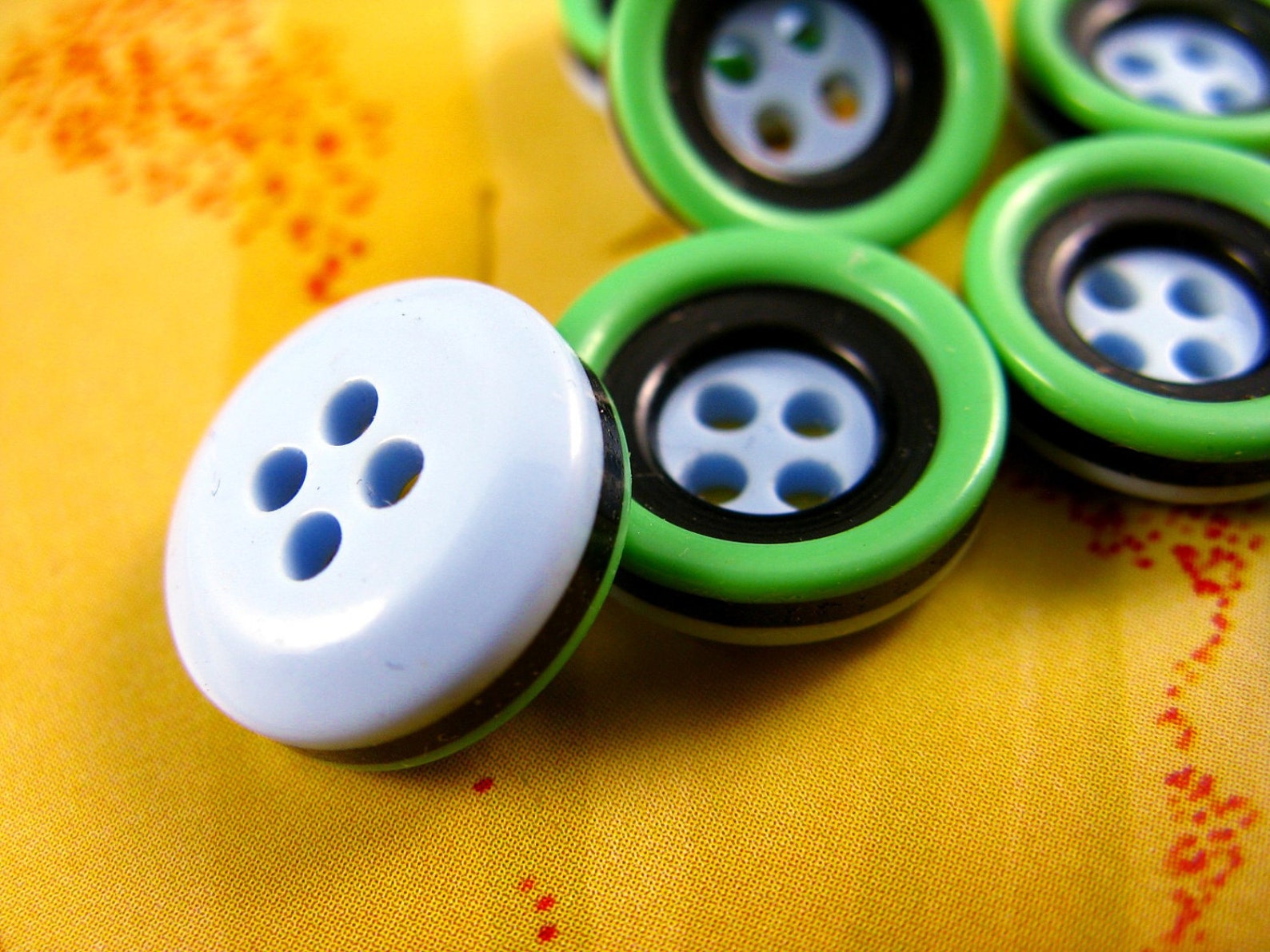 Cute Plastic Buttons Shades of Cyan Recessed Center Buttons. - Etsy