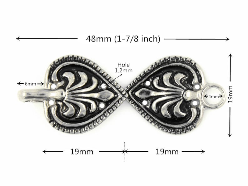 Cloak Clasp Fasteners Charming Silver Baroque Spade Cloak - Etsy