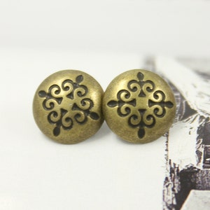 Metal Buttons - Trefoil Cross Metal Buttons , Antique Brass Color ...