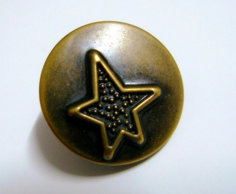 Metal Buttons - Rock Star Metal Buttons , Antique Brass Color , Shank ...