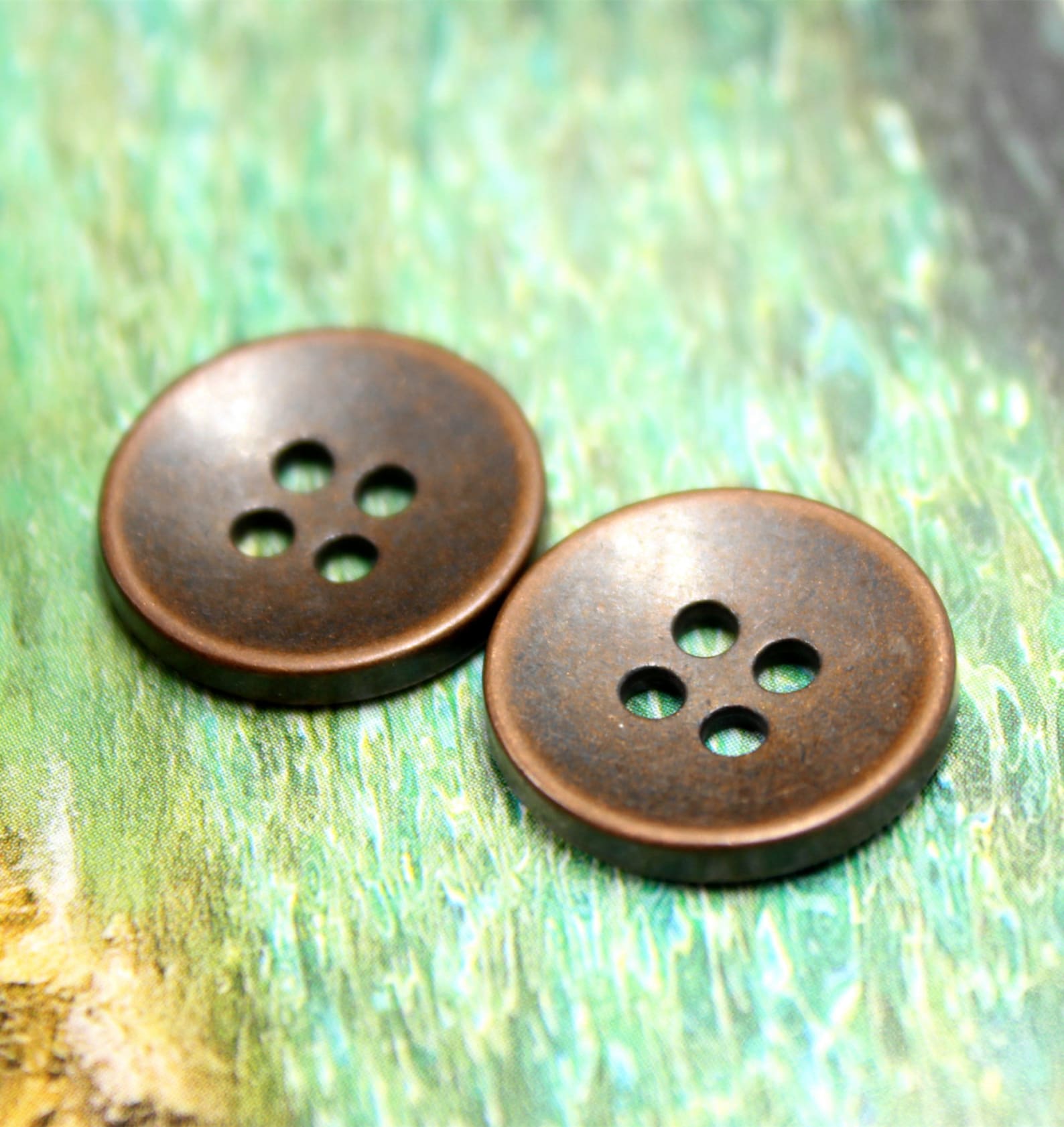 Metal Buttons Antique Copper Hole Buttons 4 Holes 0.71 - Etsy