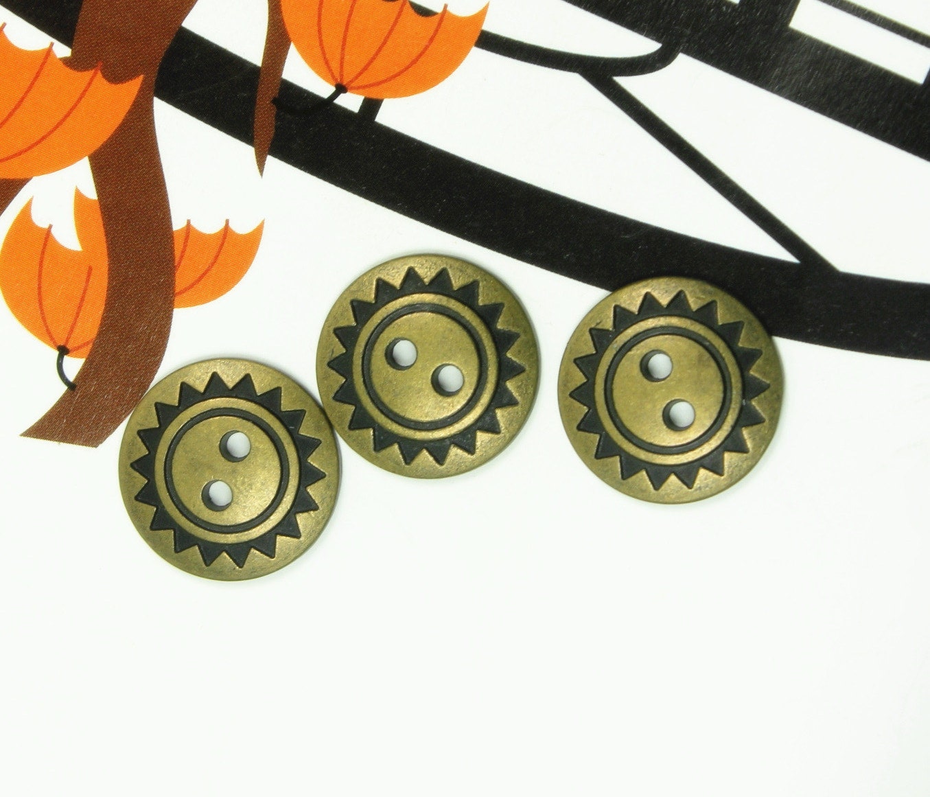 Metal Buttons ZIG-ZAG Metal Buttons Antique Brass Color | Etsy