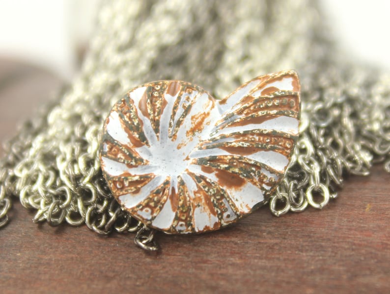 Metal Buttons Ammonite White Rust Color Metal Shank Buttons - Etsy ...