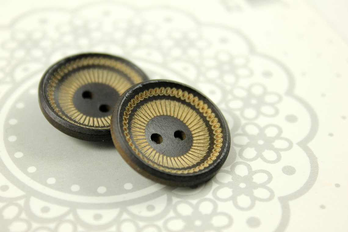 Wooden Buttons Japanese Style Deep Concave Wood buttons with | Etsy