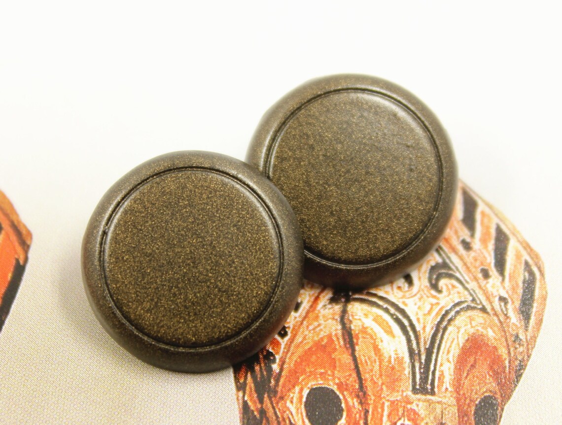 Metal Buttons - Brown Round Metal Buttons , Shank , 0.91 Inch , 6 Pcs ...