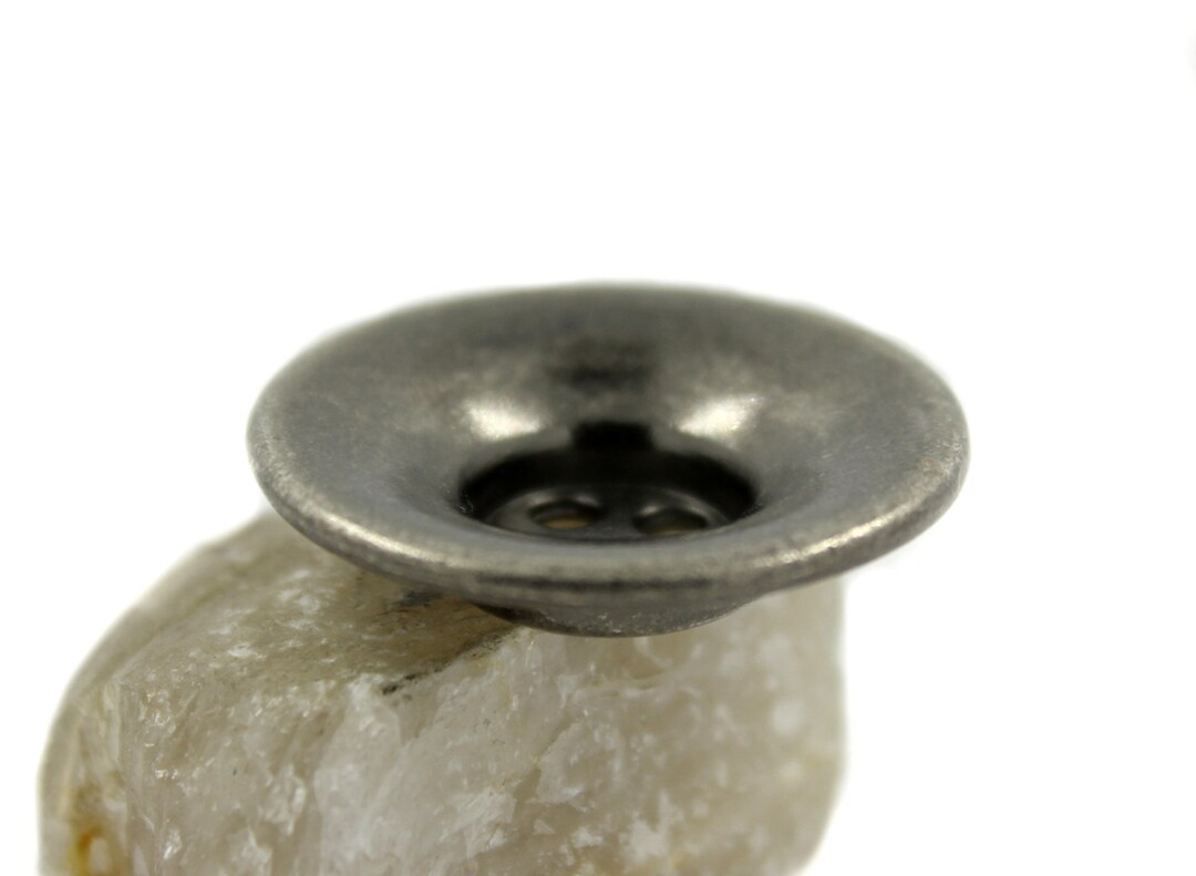 Metal Buttons - Funnel Shaped Metal Buttons , Gray Silver Color , 4 ...