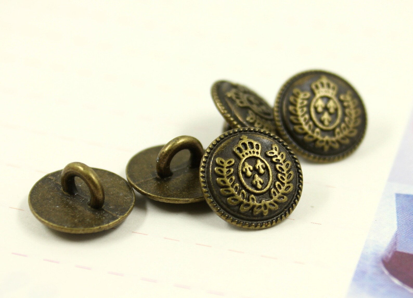 Metal Buttons Crest Emblem Metal Buttons Antique Brass - Etsy