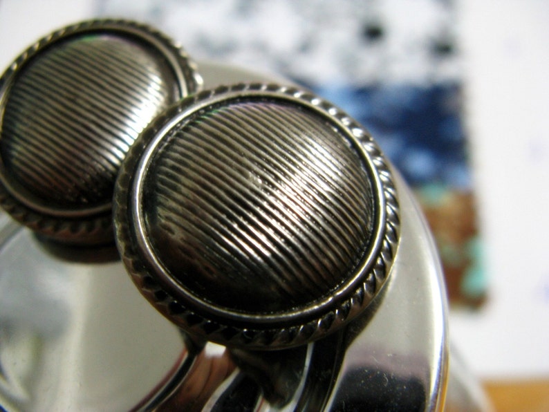 Metal Buttons - Roped Stripes Metal Buttons , Gray Silver Color , Domed ...