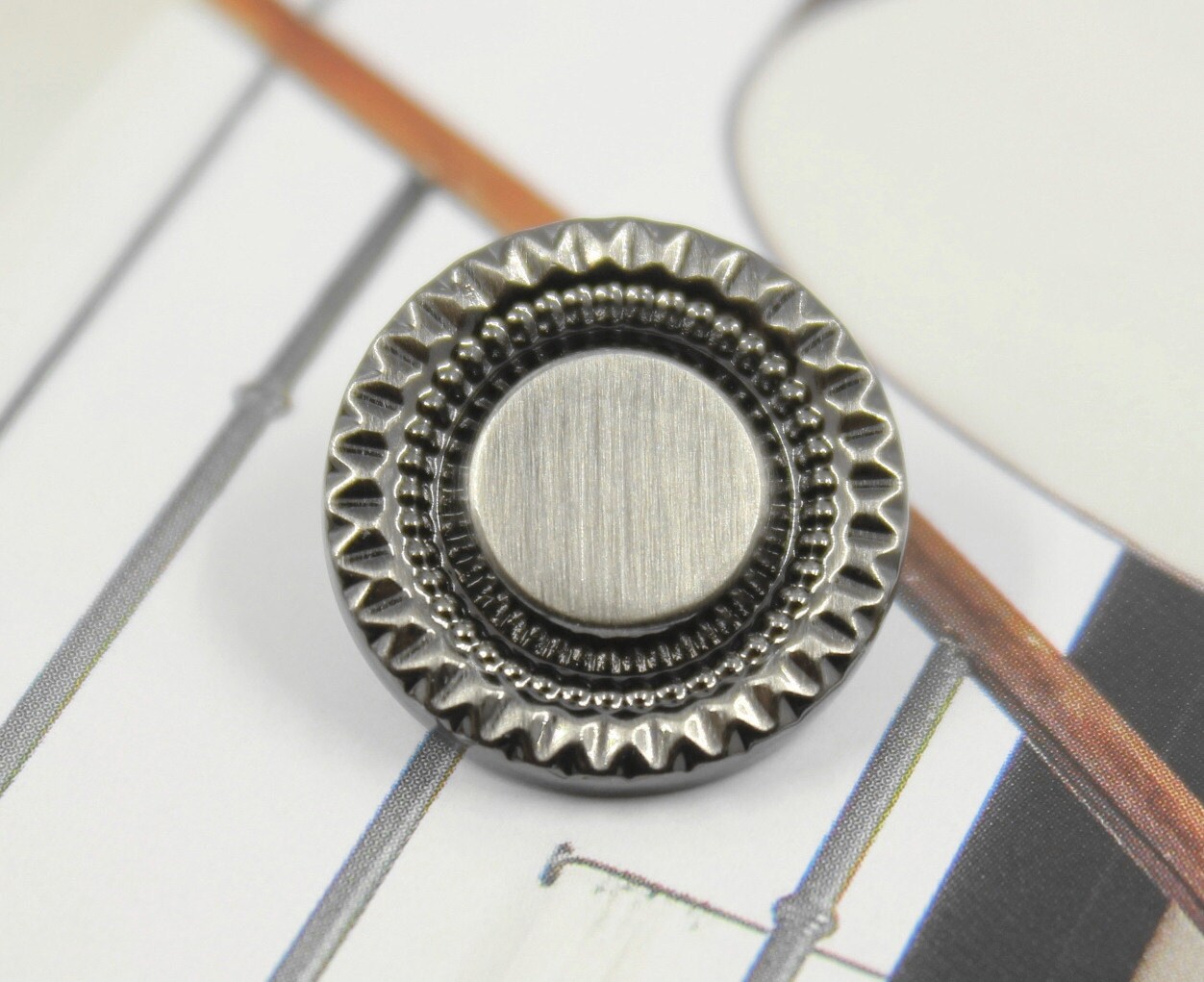 Metal Buttons Crown Gear Metal Buttons Shiny Gunmetal - Etsy