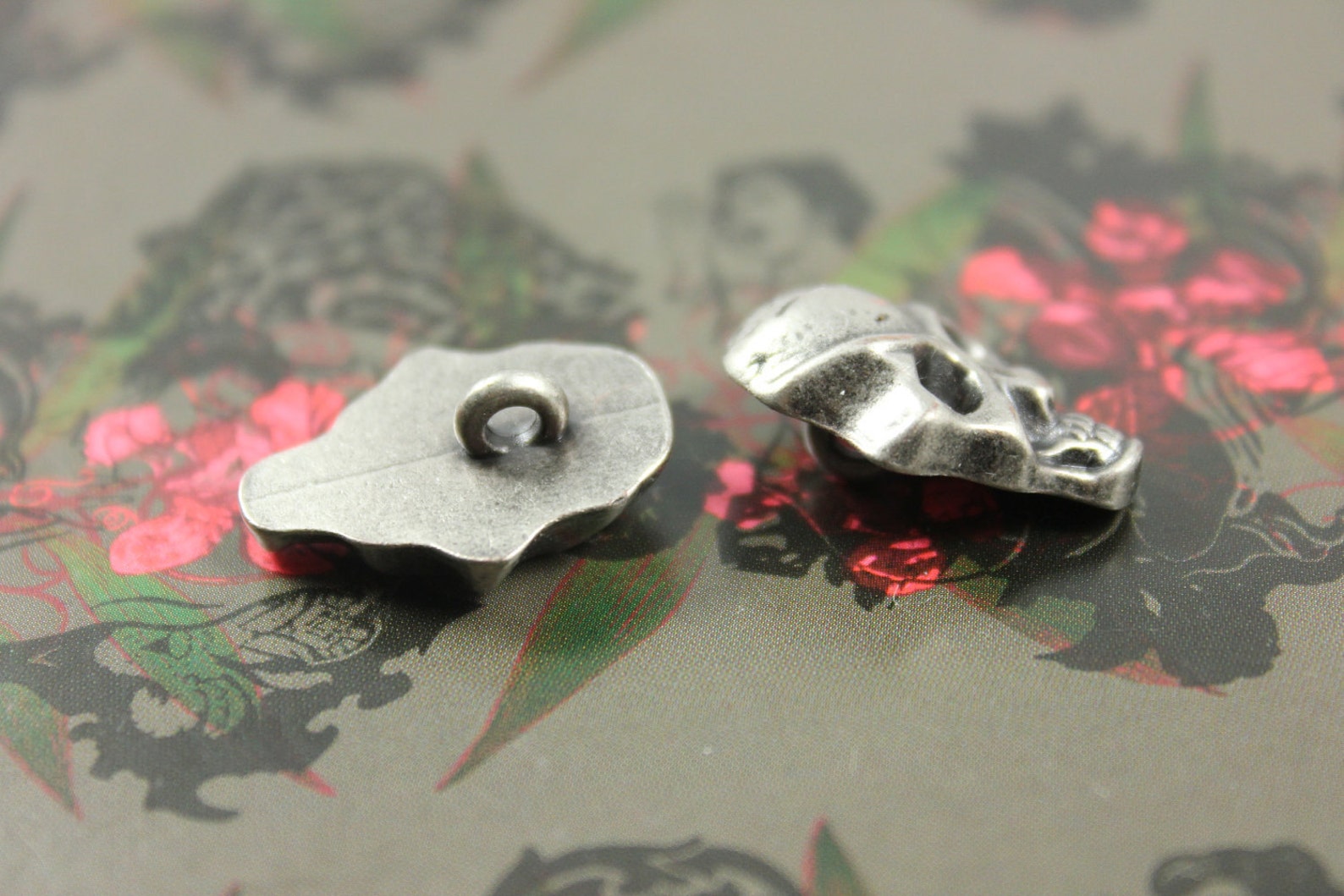 Metal Buttons Funky Skull Metal Buttons Gray Silver Color - Etsy
