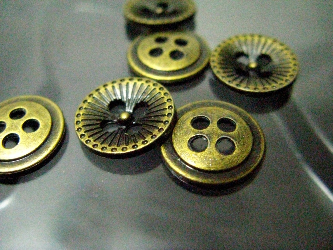 Metal Buttons Dandelion Metal Buttons Antique Brass Color - Etsy