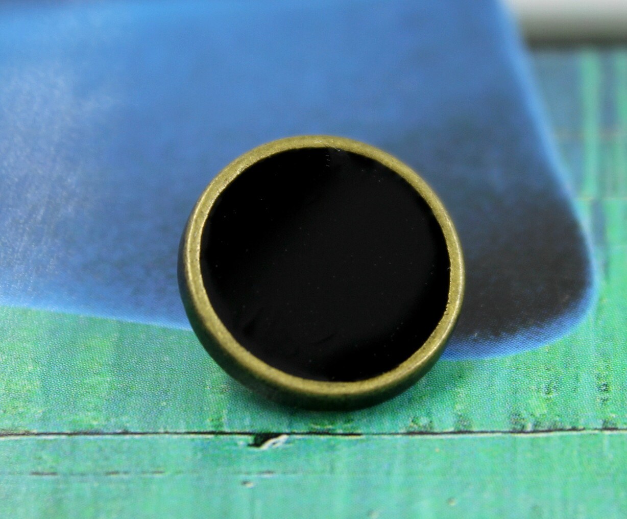 Metal Buttons Antique Brass Black Enamel Metal Buttons - Etsy