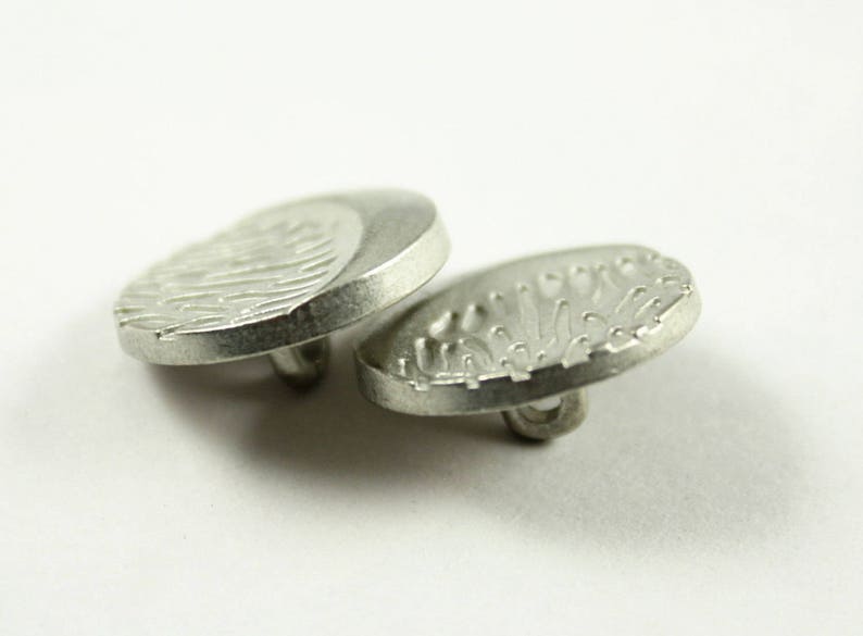 Metal Buttons the Crescent Metal Buttons Matte Silver | Etsy