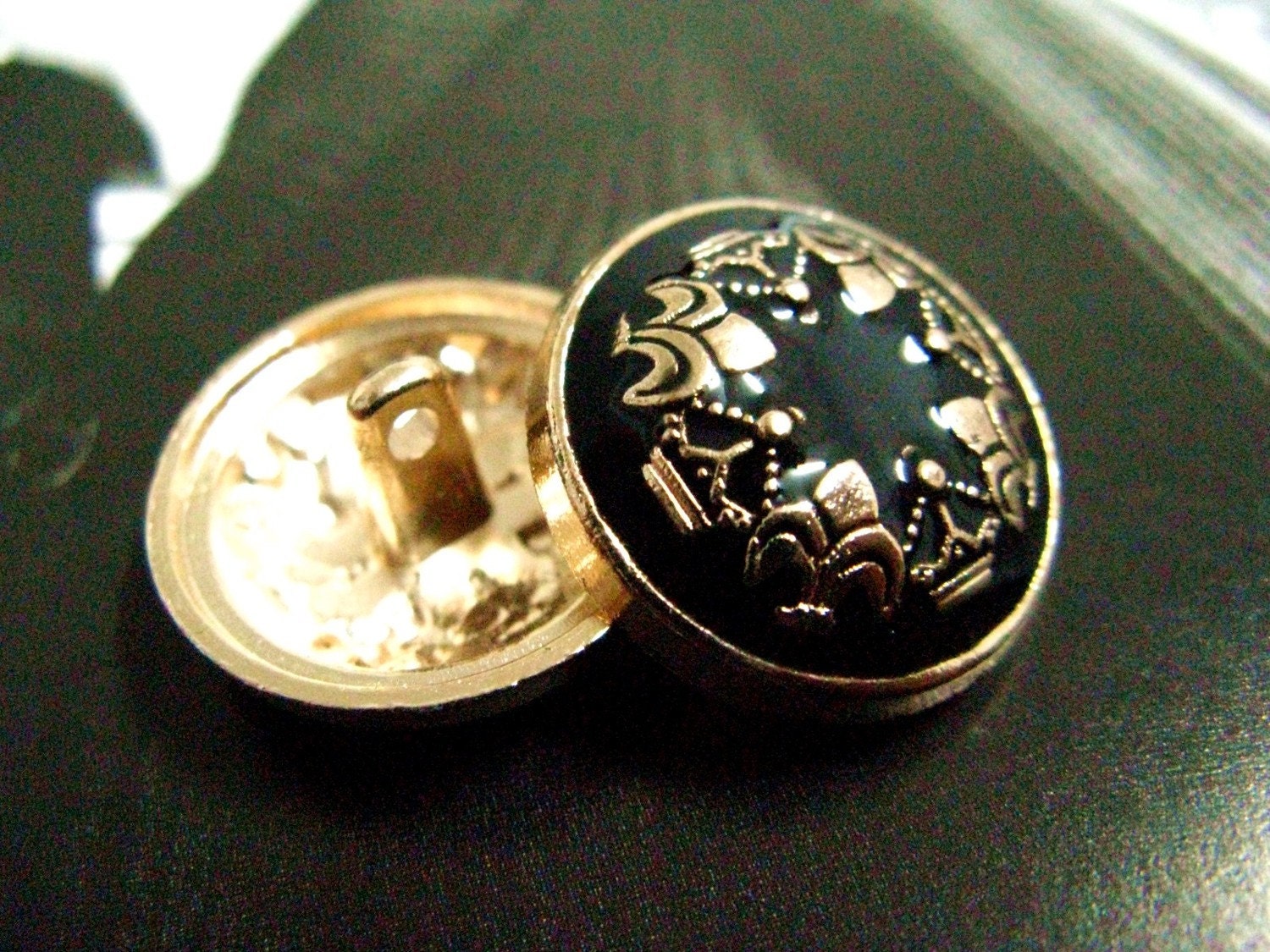 Metal Buttons Trefoil Crowns Gold Metal Buttons Black - Etsy