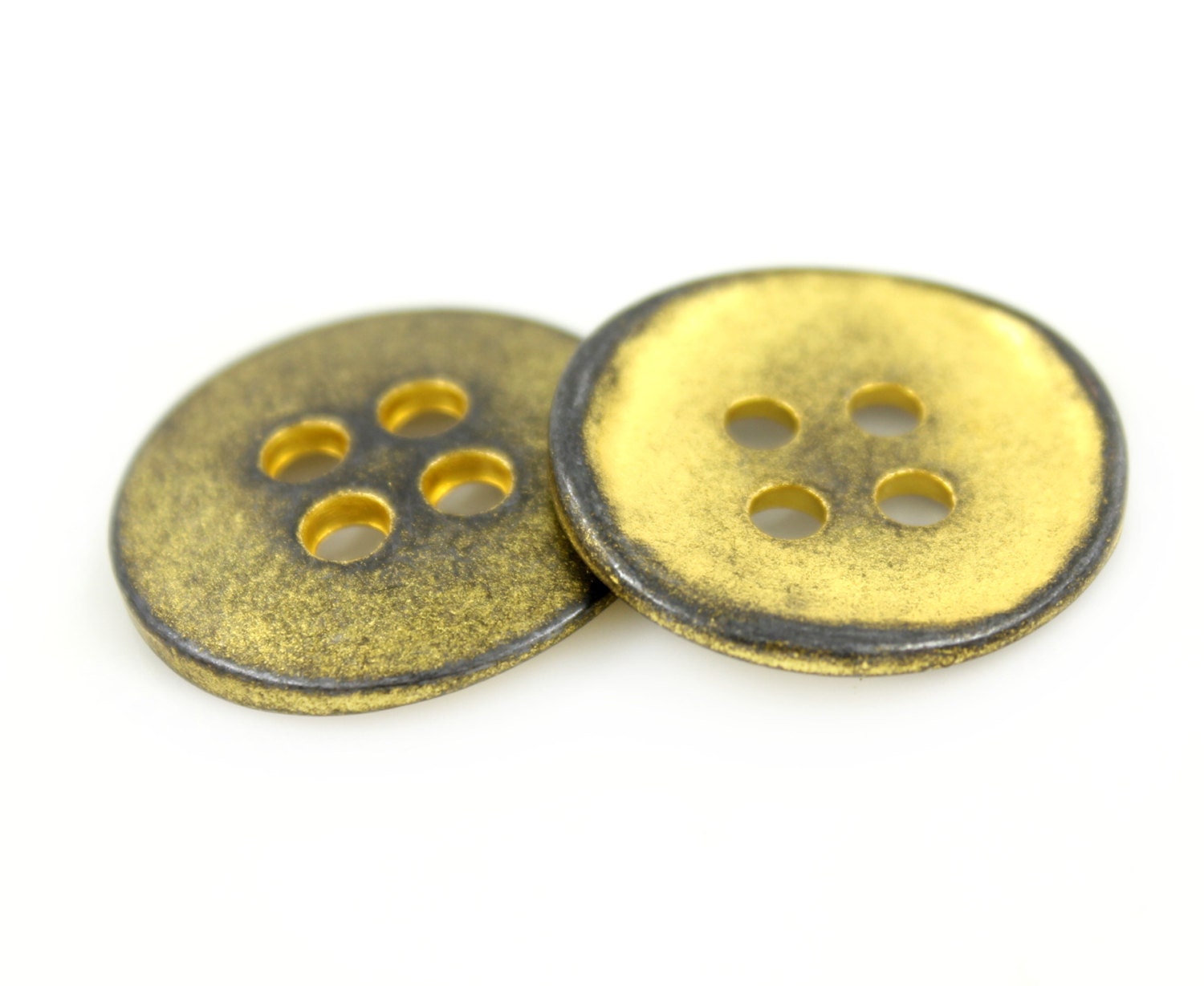 Metal Buttons Curved Edge Metal Buttons Gunmetal Gold - Etsy
