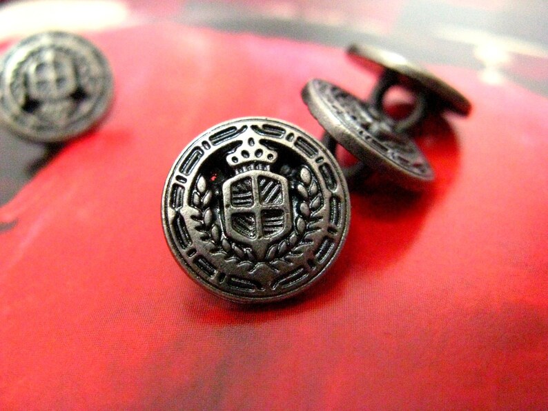 Metal Buttons Campus Emblem Metal Buttons Gray Silver - Etsy