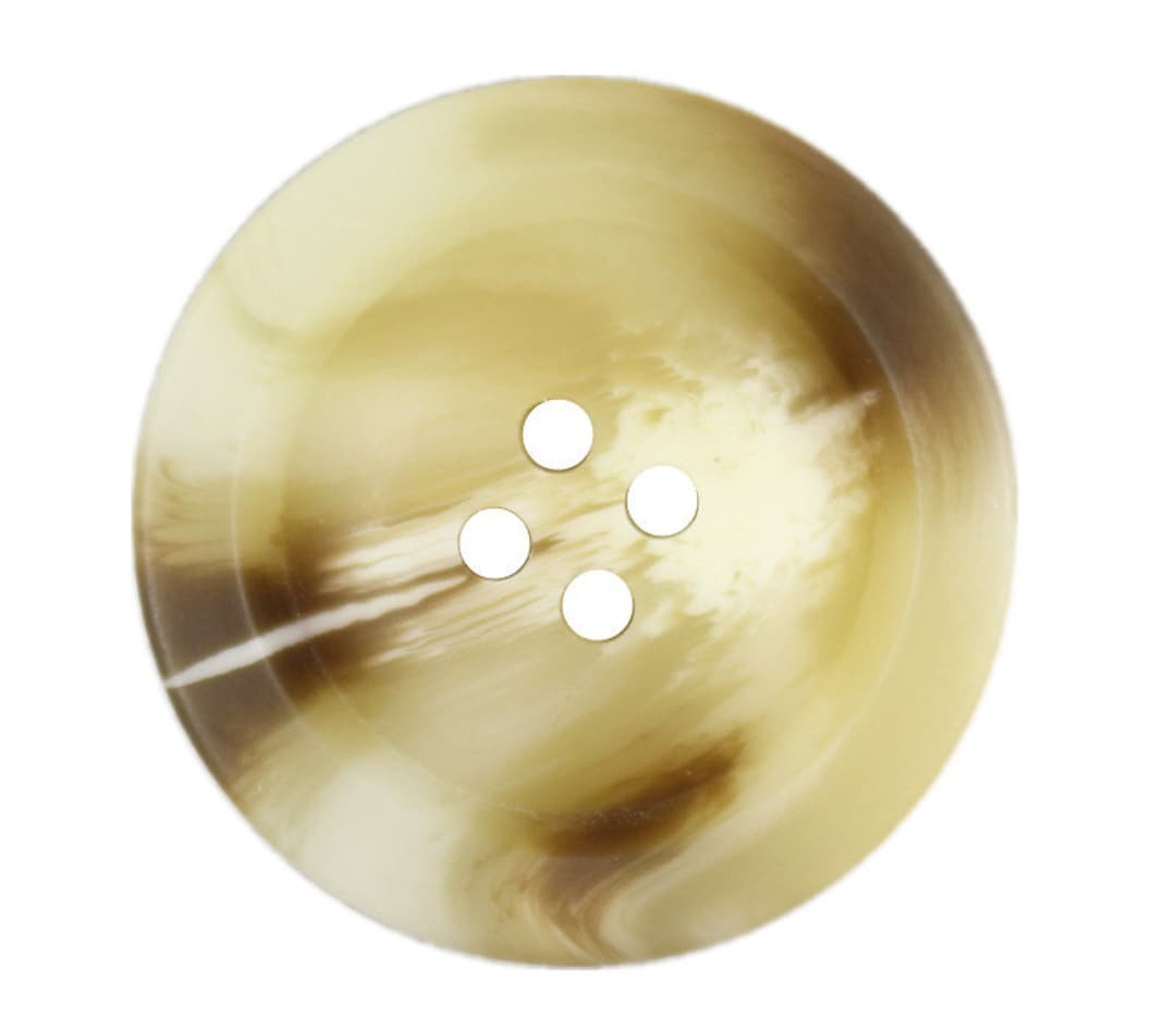 Resin Buttons - Khaki and Brown Feather Pattern Matte Finish Surface ...