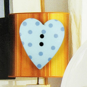 Heart Buttons - Polka Dots Baby Blue Heart Wood Buttons. 0.79 Inch. 10 ...