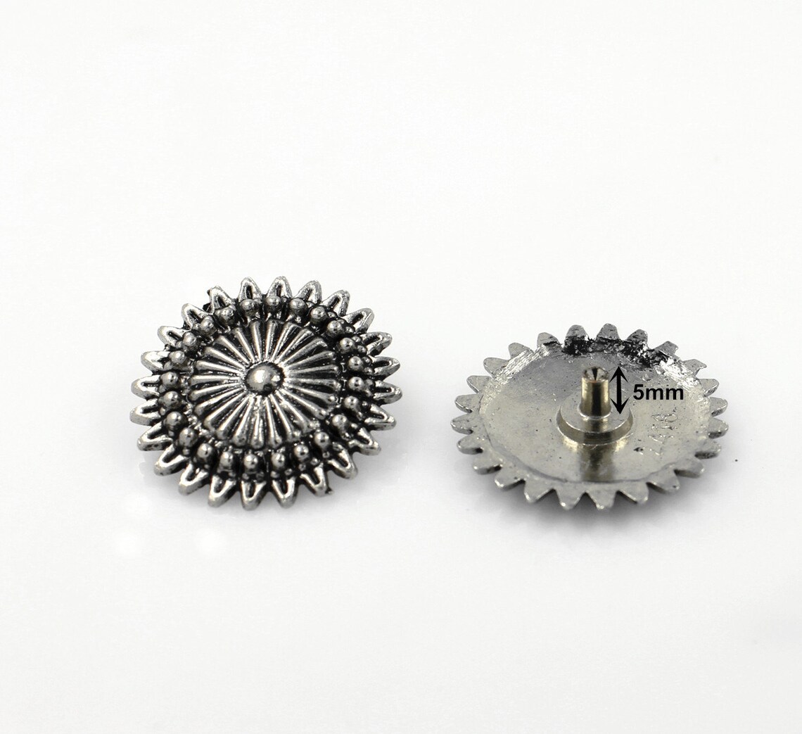 Mandala Flower Concho Silver Metal Rivet Set 1.10 Inch 1 | Etsy