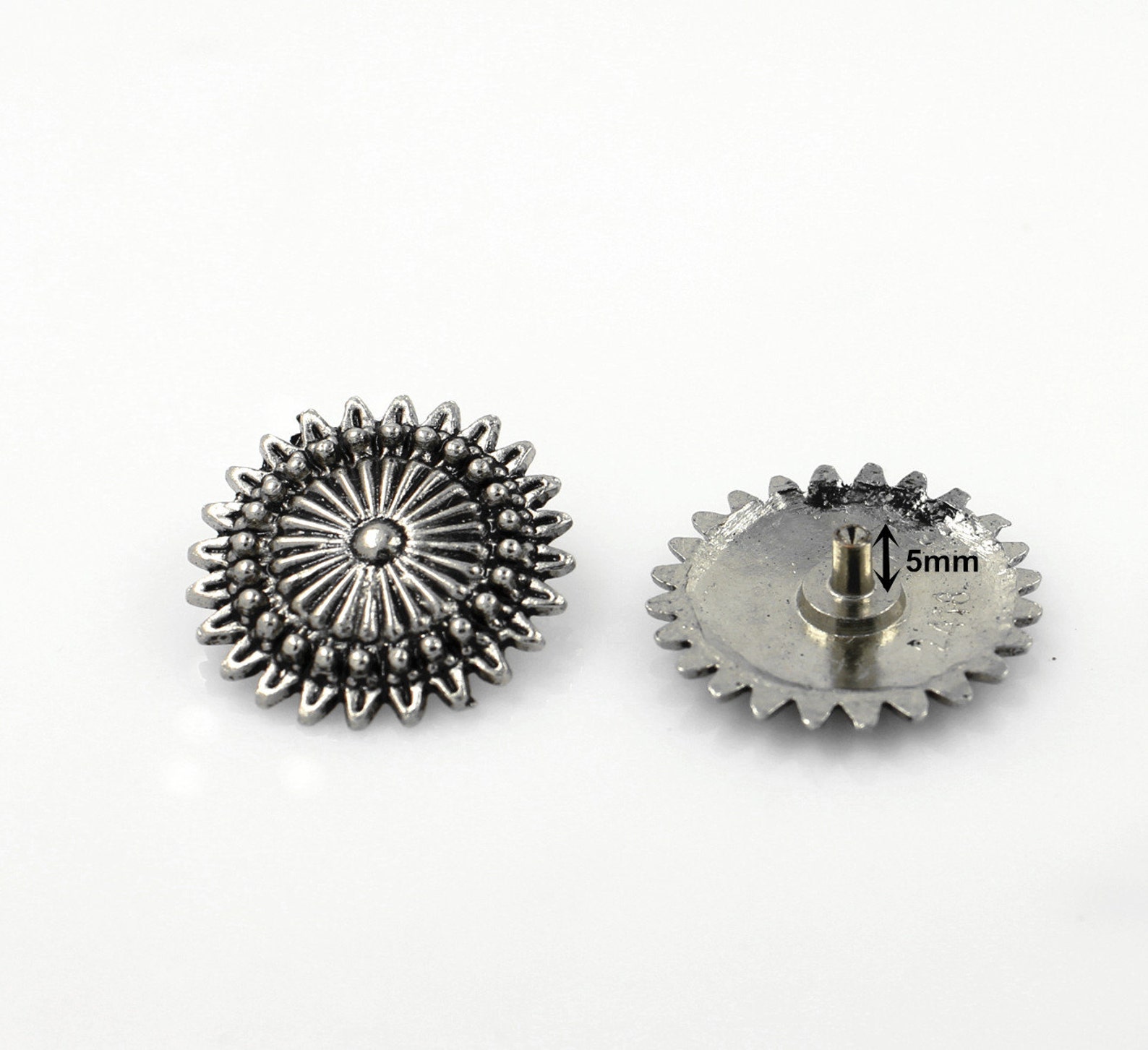 Mandala Flower Concho Silver Metal Rivet Set - 1.10 Inch - 1 Piece - Etsy