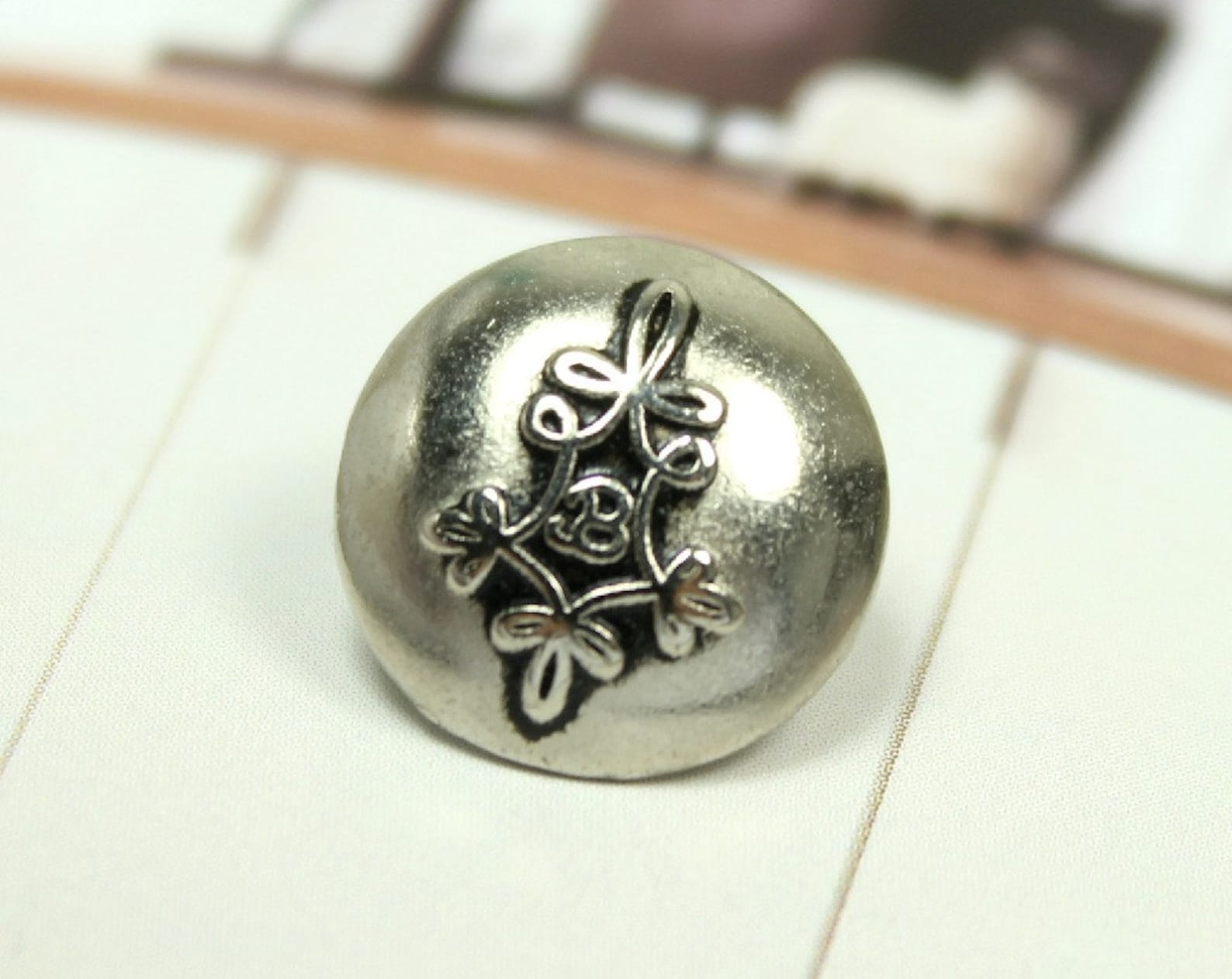 Metal Buttons Monogram Metal Buttons , Silver Color , Domed , Shank , 0 ...