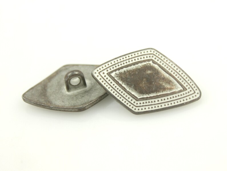 Metal Buttons Ornate Diamond Metal Buttons Copper White - Etsy