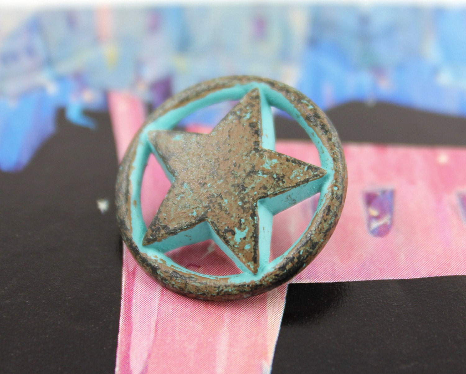 Metal Buttons Star and Ring Green Rust Metal Shank Buttons - Etsy