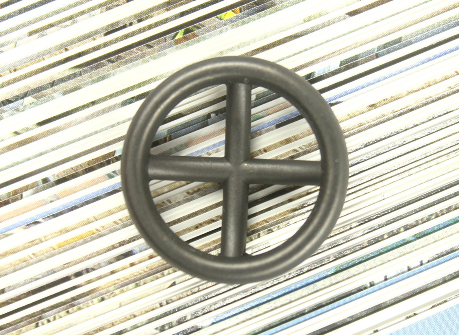 Metal Buttons - Cross Bar Metal Buttons , Gunmetal Color, 4 Holes , 0. ...