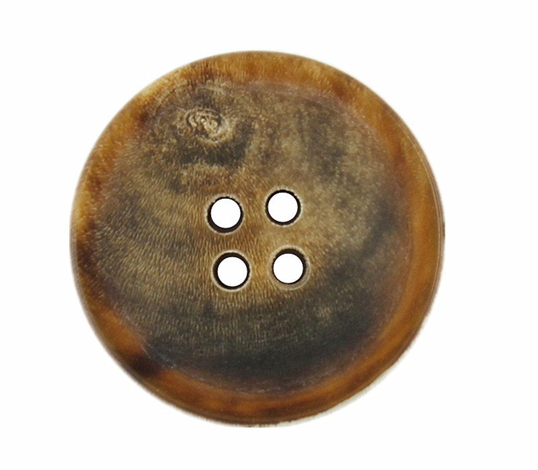Horn Buttons - Raised Edge Brown Horn Buttons, Beautiful Texture , 0.91 ...