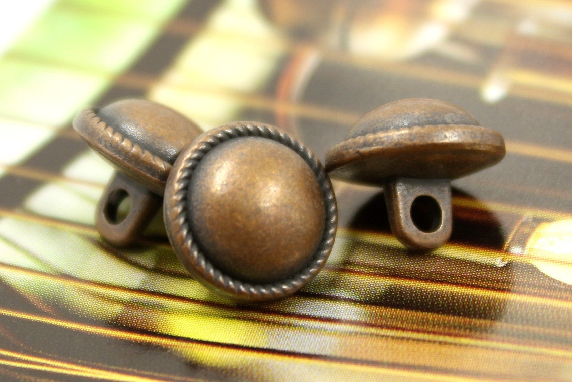 Metal Buttons Copper Domed Metal Buttons Shank 0.39 Inch | Etsy