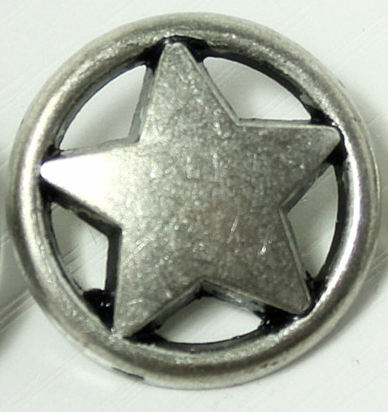 Metal Buttons Ring Star Metal Buttons Matte Gunmetal Color | Etsy