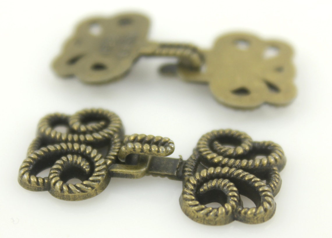 Cloak Clasp Fasteners - Twisted Rope Butterfly Cloak Clasp Antique ...