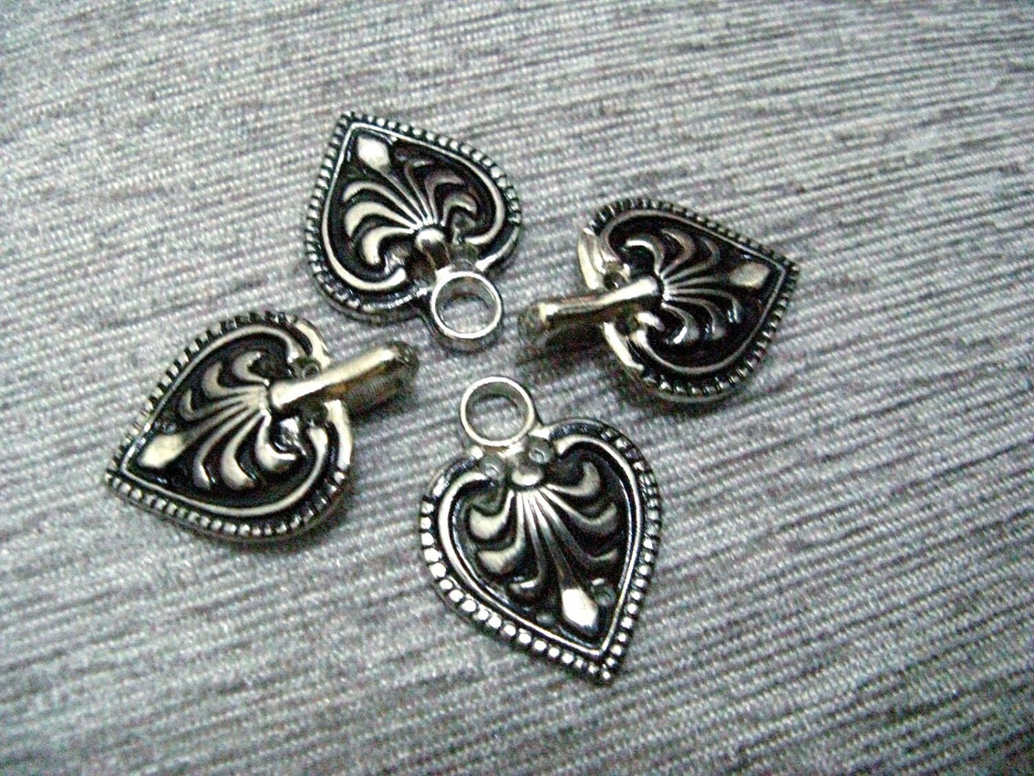 Cloak Clasp Fasteners - Charming Silver Baroque Spade Cloak Clasp Metal ...