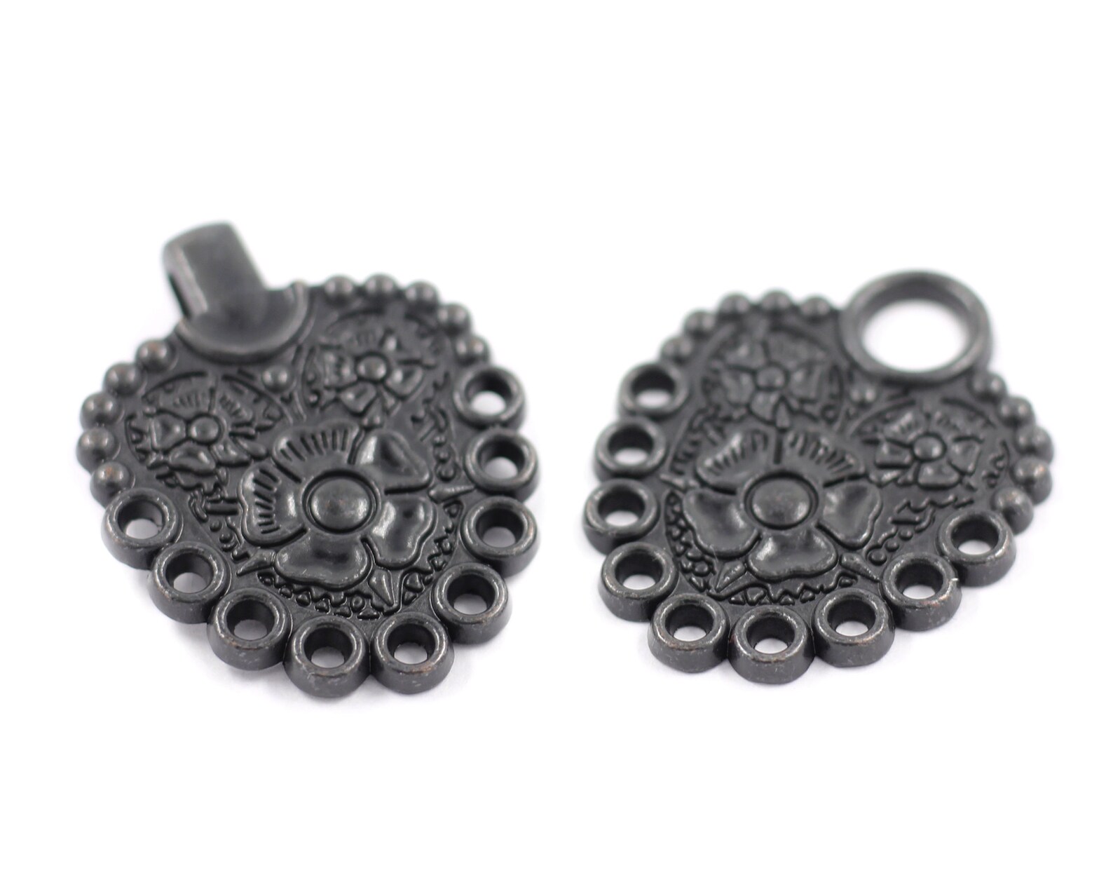 Cloak Clasp Fasteners - Romantic Bouquet Design Vintage Black Cloak ...