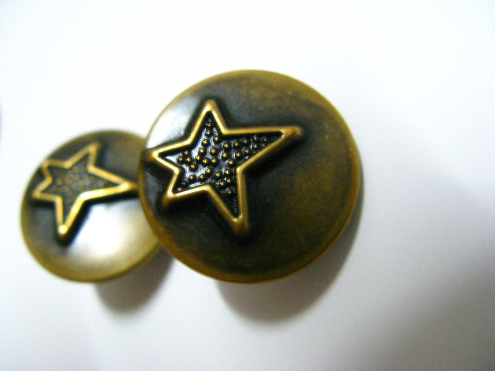 Metal Buttons - Rock Star Metal Buttons , Antique Brass Color , Shank ...