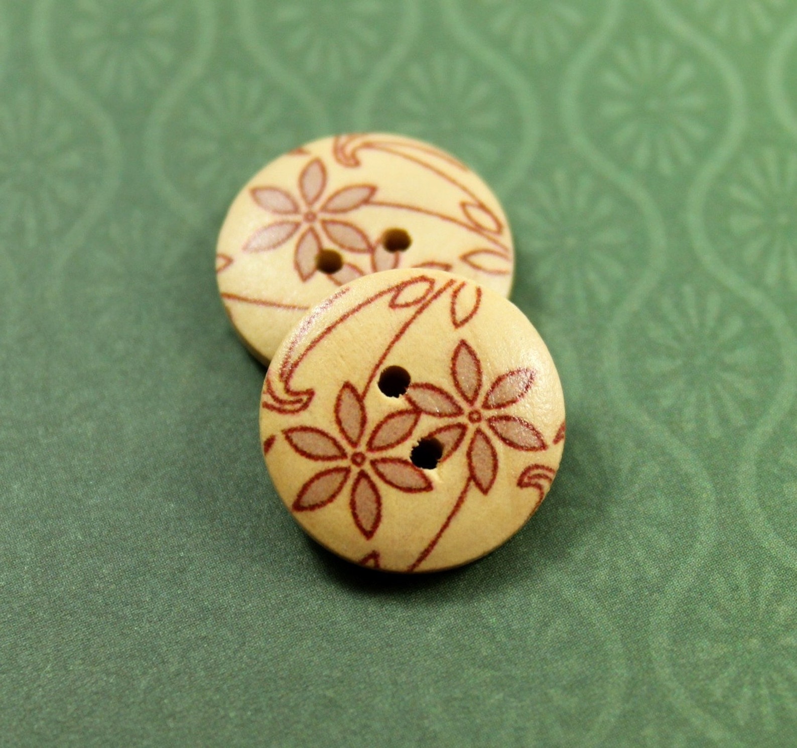 Wooden Buttons Japanese Style Natural Wooden Buttons With - Etsy