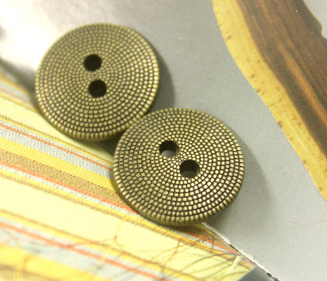 Metal Buttons - Masonry Antique Brass Metal Hole Buttons - 0.71 Inch ...