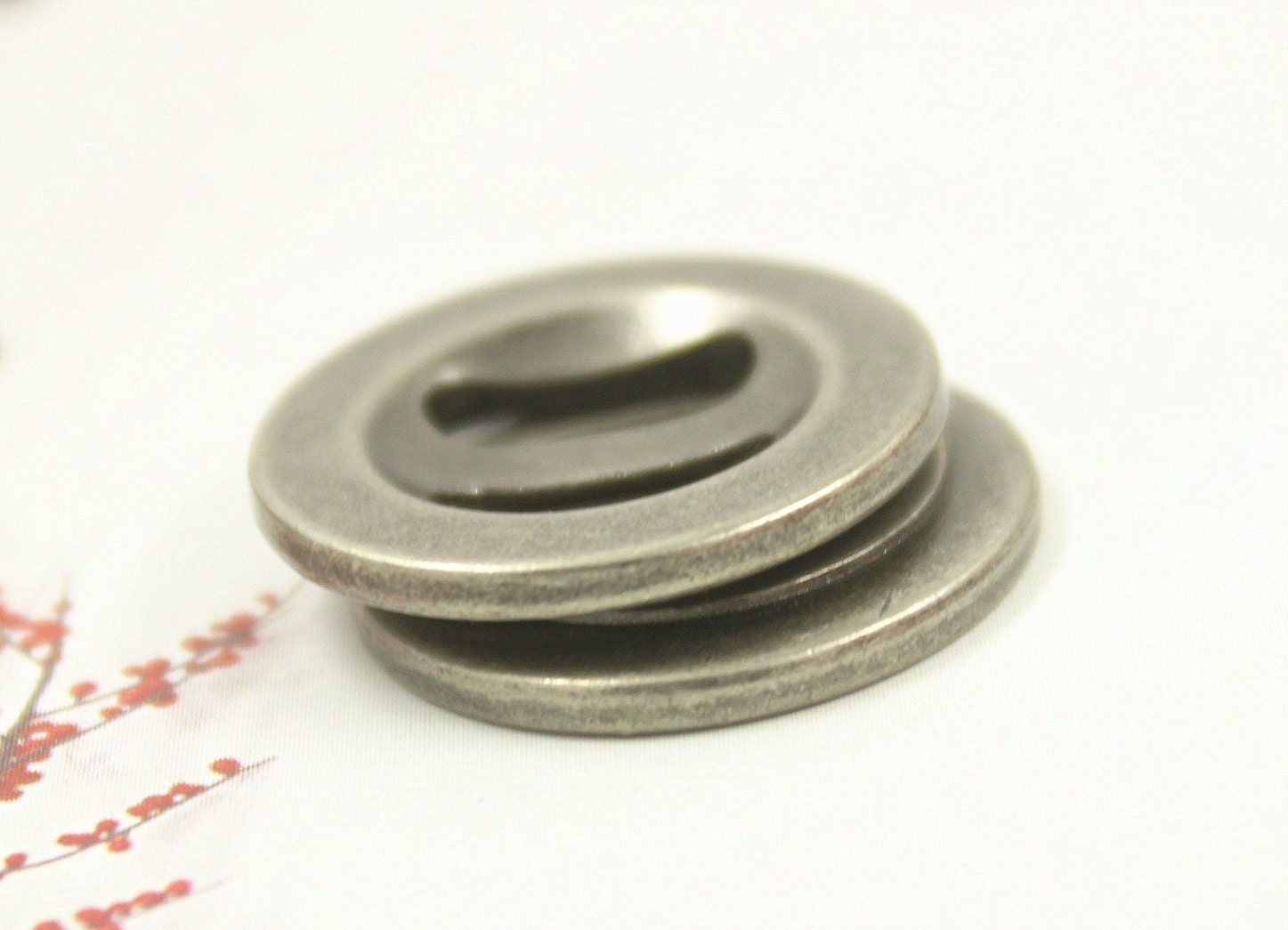 Metal Buttons Oval Holes Gray Silver Metal Buttons. 0.79 - Etsy