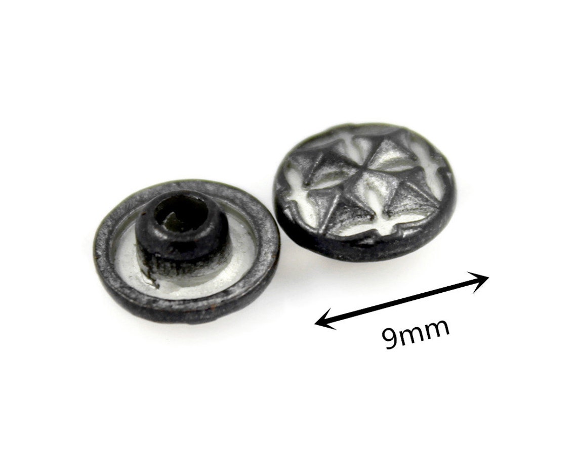 Cross Pattern Gunmetal White Metal Rivet Sets 0.35 inch 10 | Etsy