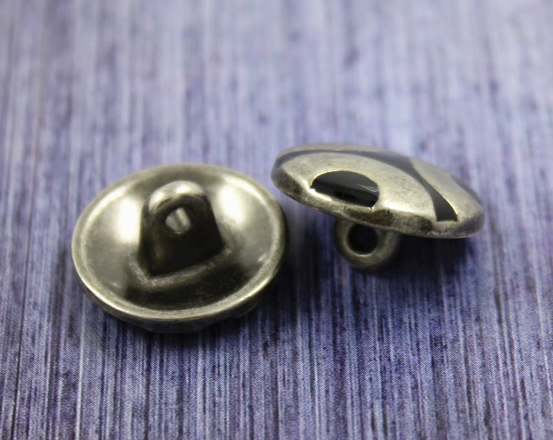 Metal Buttons Gunmetal Three Arcs Metal Buttons Black | Etsy