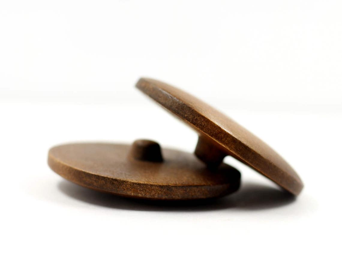 40mm Large Brown Wood Shank Buttons. 6 Pcs. 1.58 Inch | Etsy