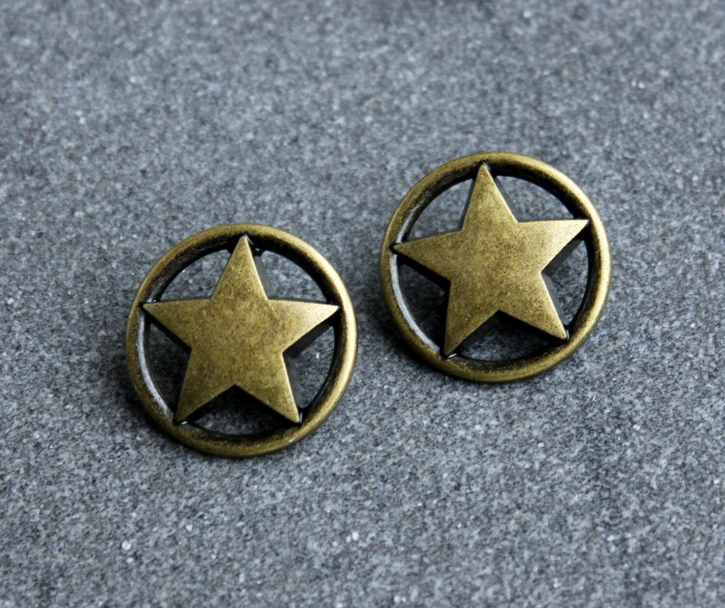 Metal Buttons Ring Star Metal Buttons Antique Brass Color - Etsy